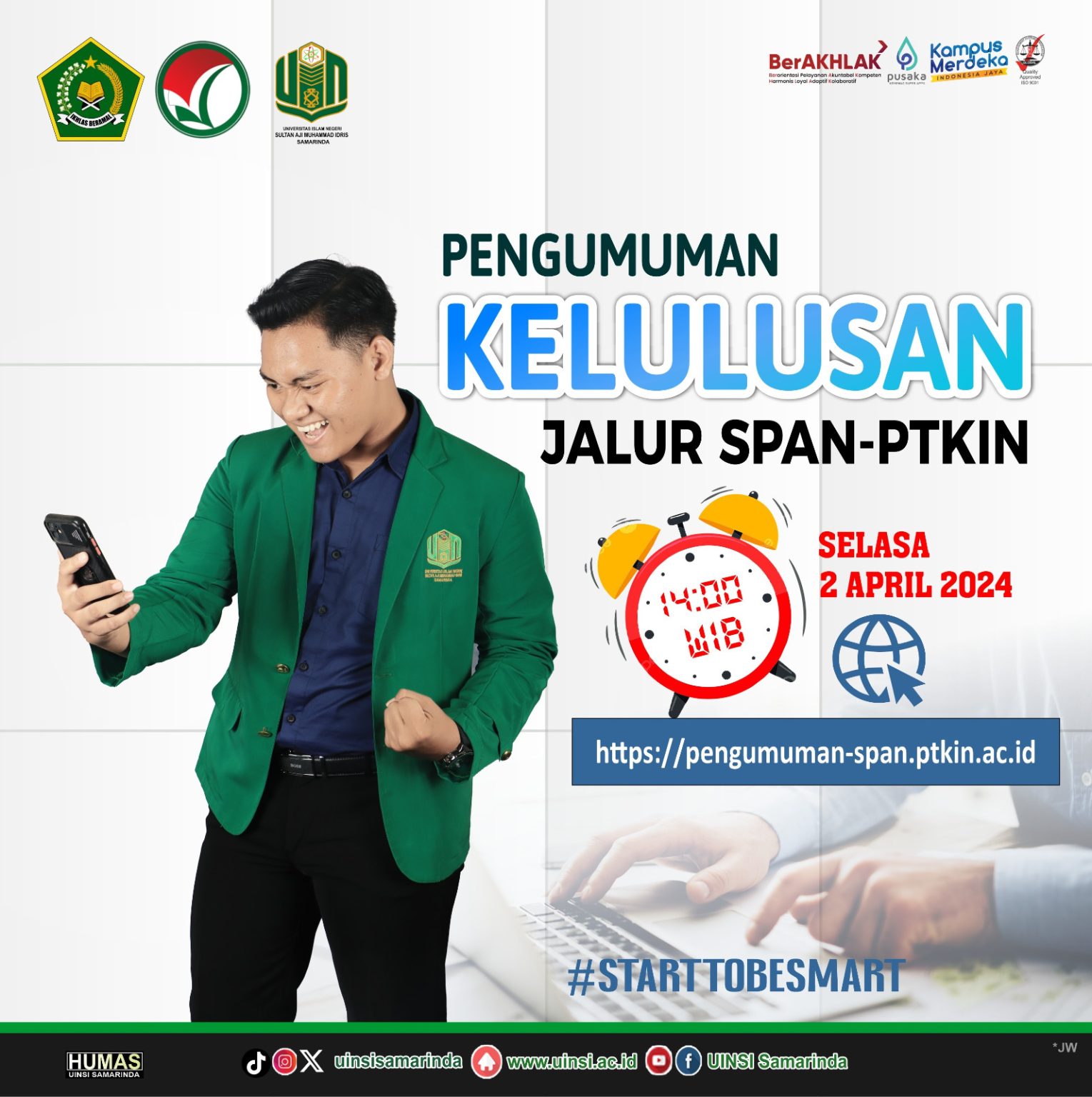 UIN Sultan Aji Muhammad Idris Samarinda Umumkan Calon Mahasiswa Baru Jalur SPAN PTKIN 2024 ...